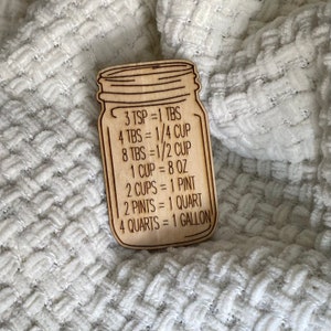 Mason Jar Measurement Conversion Magnet, Kitchen Measurement Magnet ...