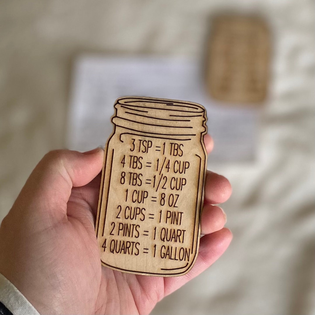 Mason Jar Measurement Conversion Magnet, Kitchen Measurement Magnet ...