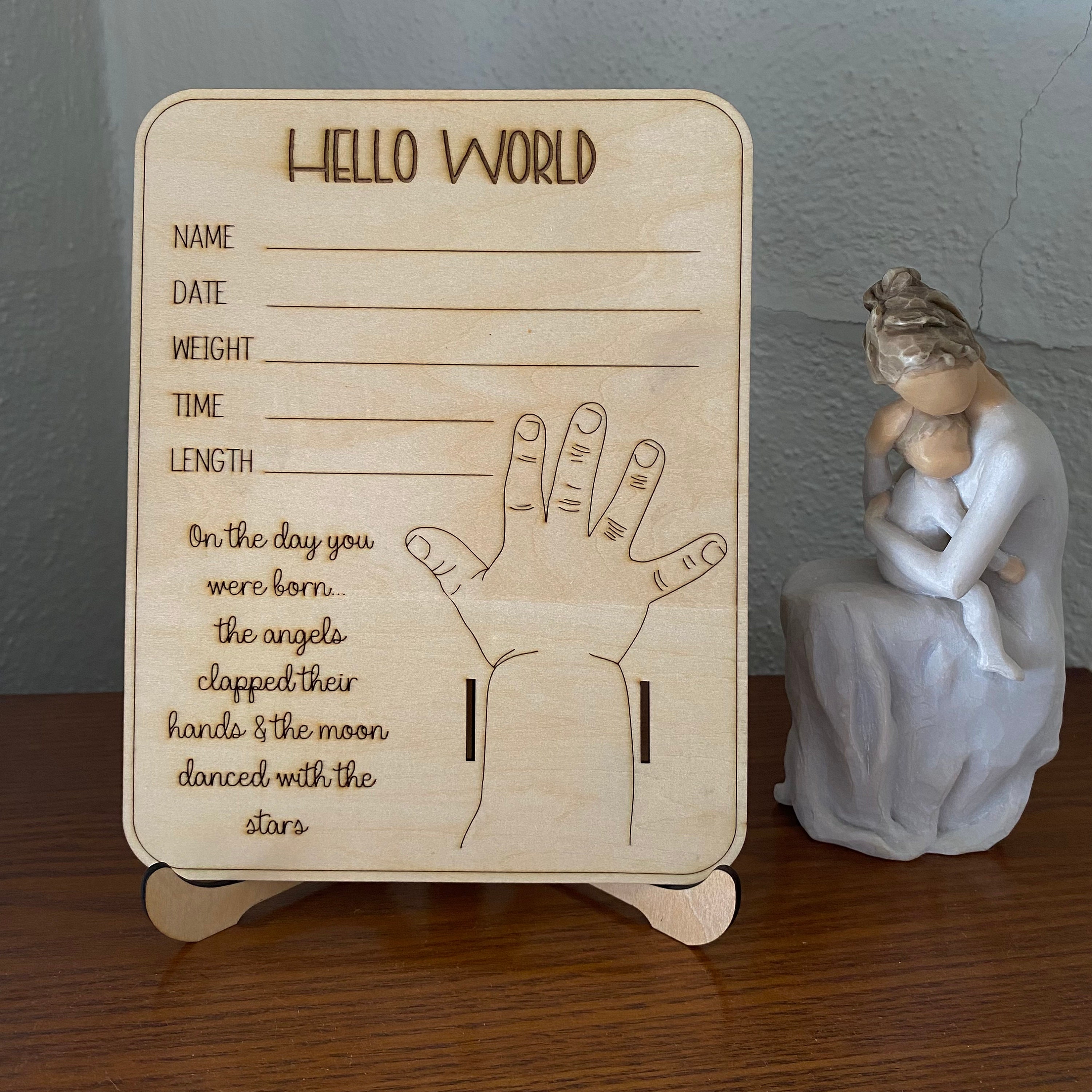 Baby Hospital Bracelet Holder Sign, Baby Announcement Plaque, Baby ...