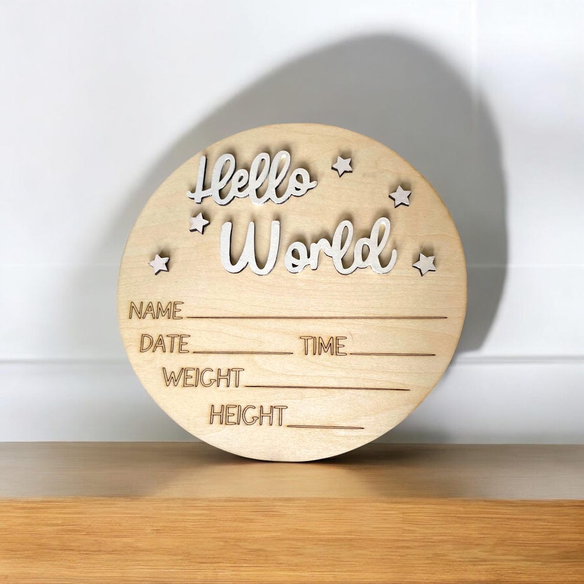 Hello World Baby Announcement Sign, Baby Announcement Plaque, Baby ...