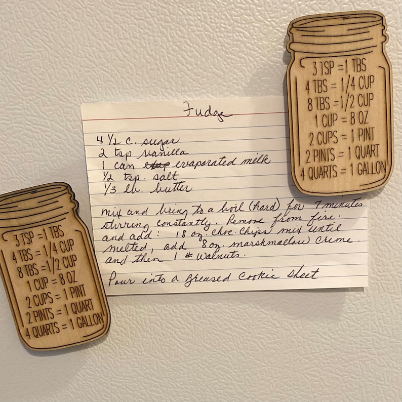 Mason Jar Measurement Conversion Magnet, Kitchen Measurement Magnet ...