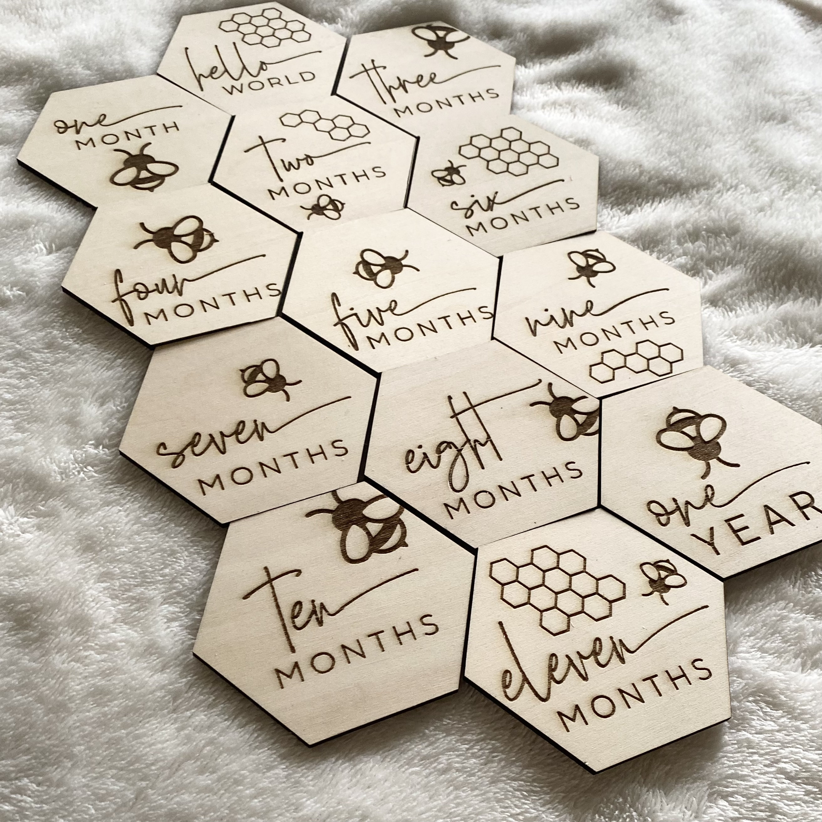 Honey Bee Milestone Markers, Baby Photo Prop Set, Bumble Bee ...