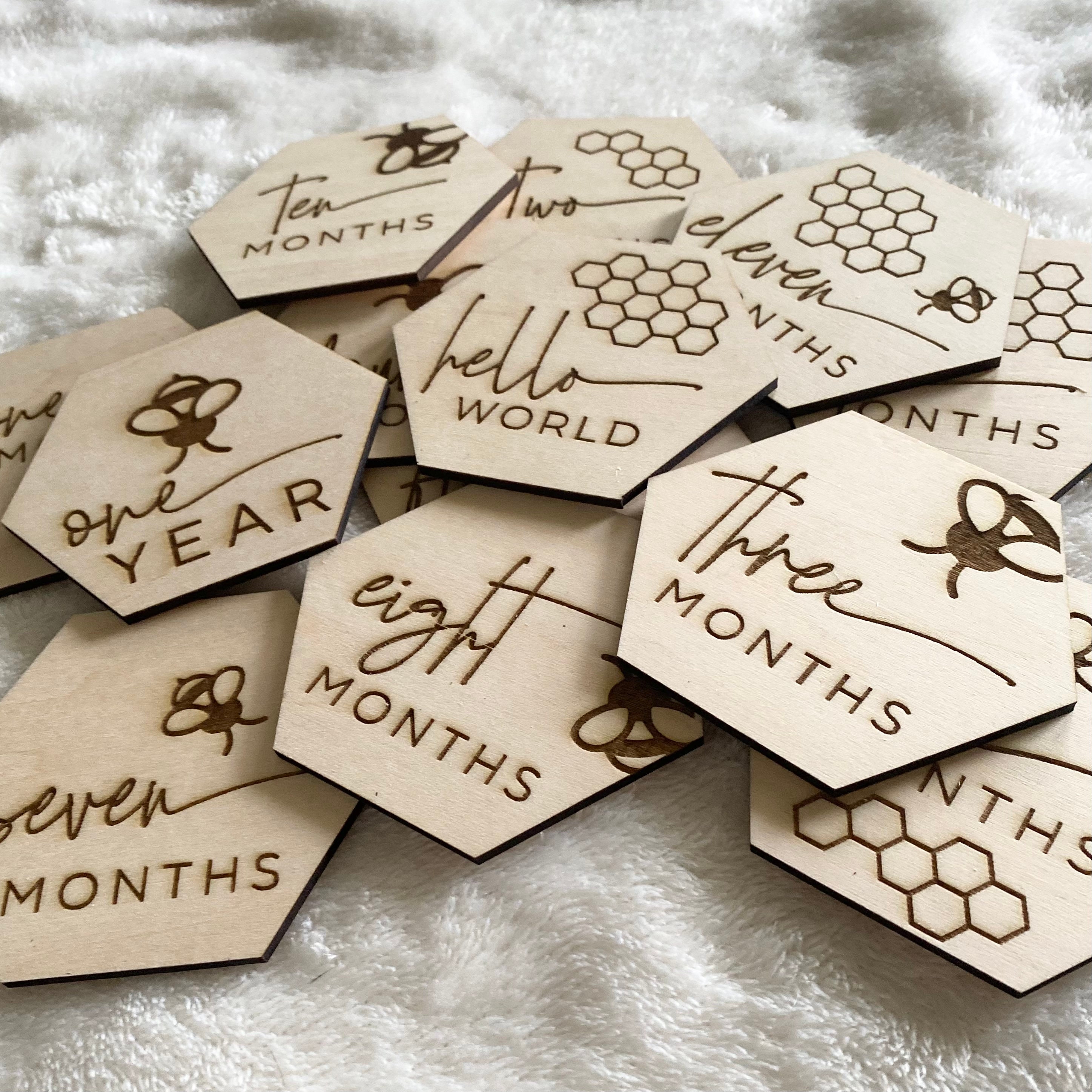 Honey Bee Milestone Markers, Baby Photo Prop Set, Bumble Bee ...
