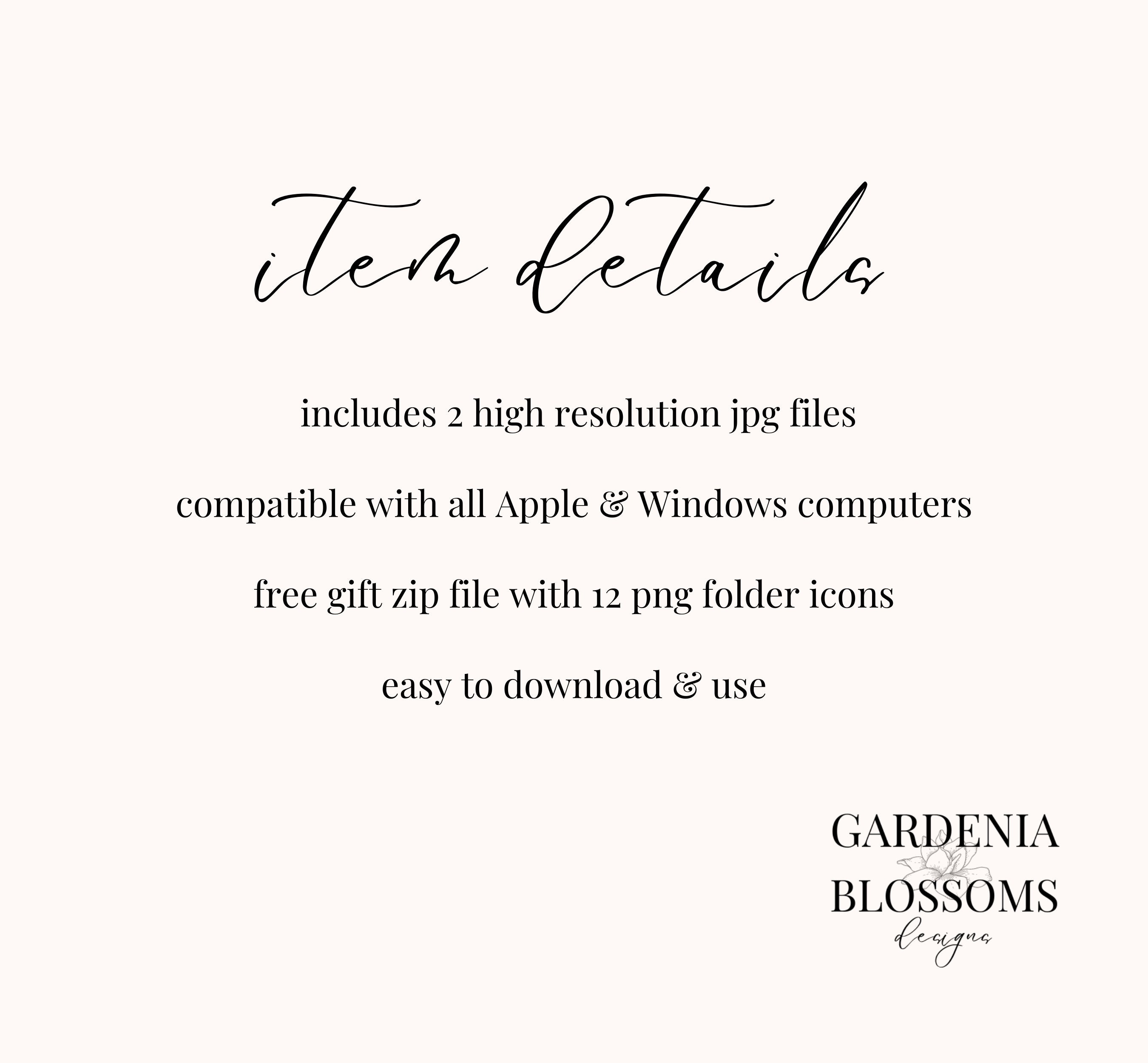 Neutral Floral Desktop Organizer Wallpaper With 12 Free Folder - Etsy