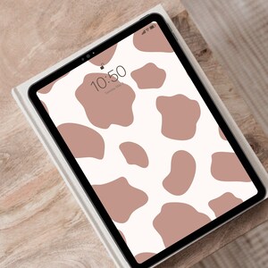Neutral Western Cow Print iPad Wallpaper Boho Tablet - Etsy