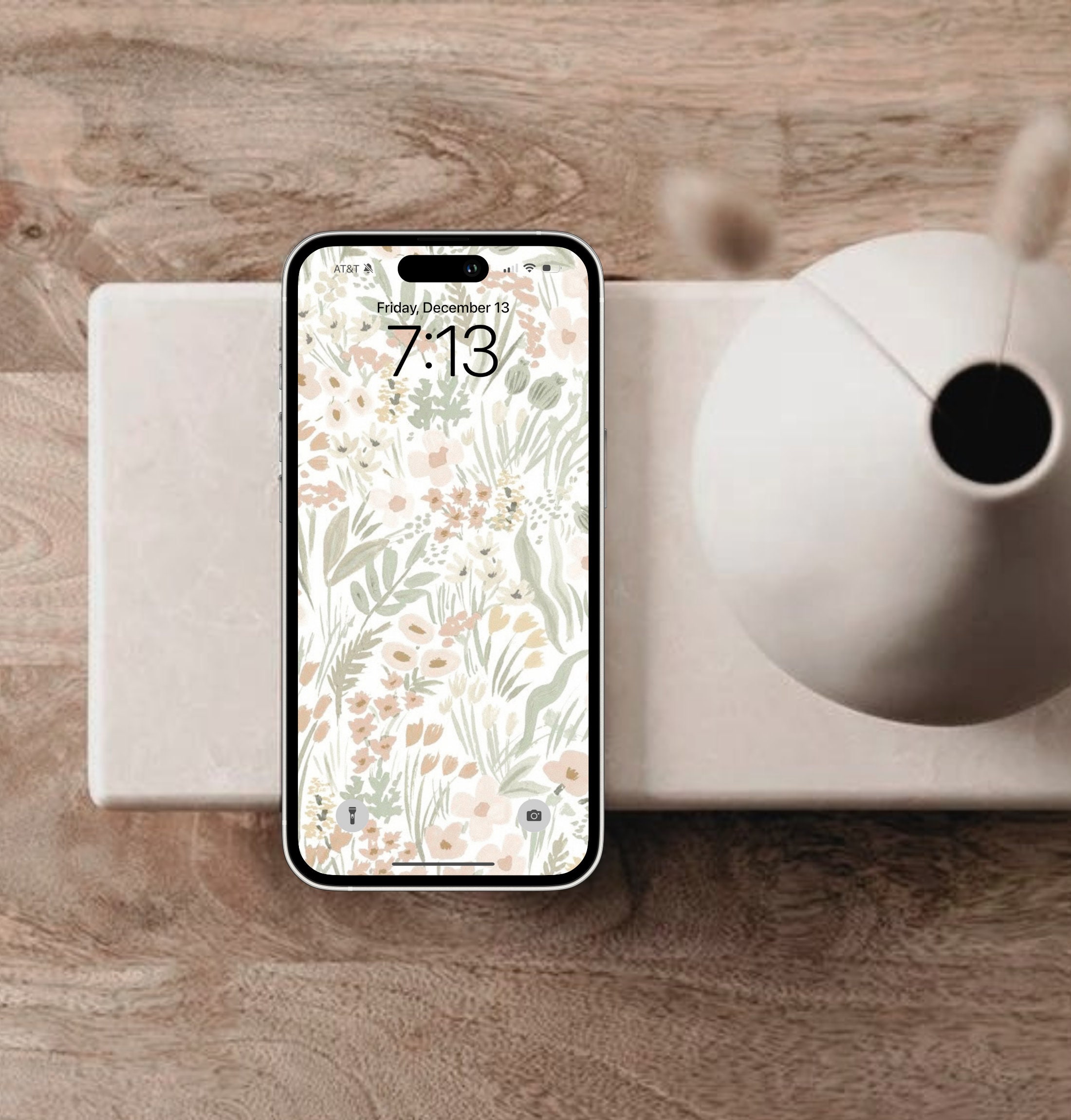 Spring Florals iPhone Wallpaper | Neutral Floral | Digital Wallpaper ...