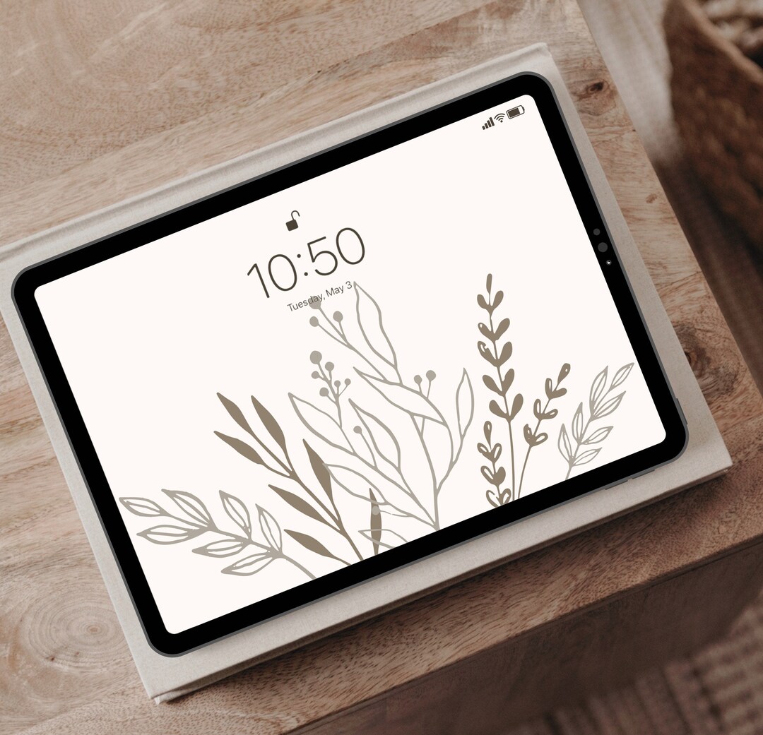 Boho Neutral iPad Wallpaper | Boho Tablet Background | Pink Boho ...