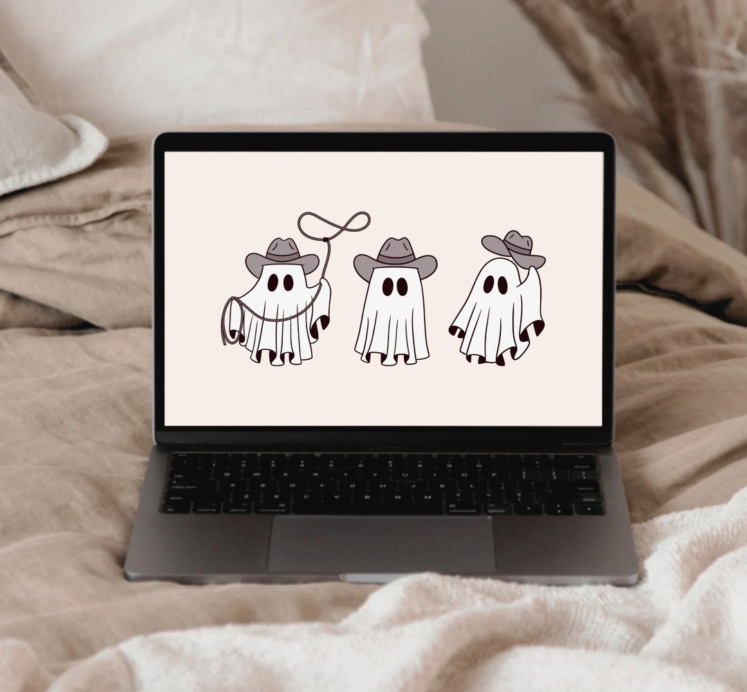 Western Ghosts Halloween Digital Wallpaper Spooky Computer Wallpaper ...