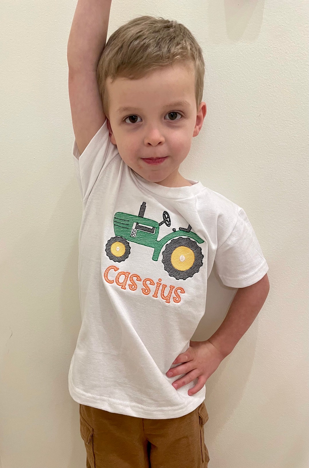 Embroidered Tractor Shirt,custom Farm Themed Bubble,personalized Fall ...