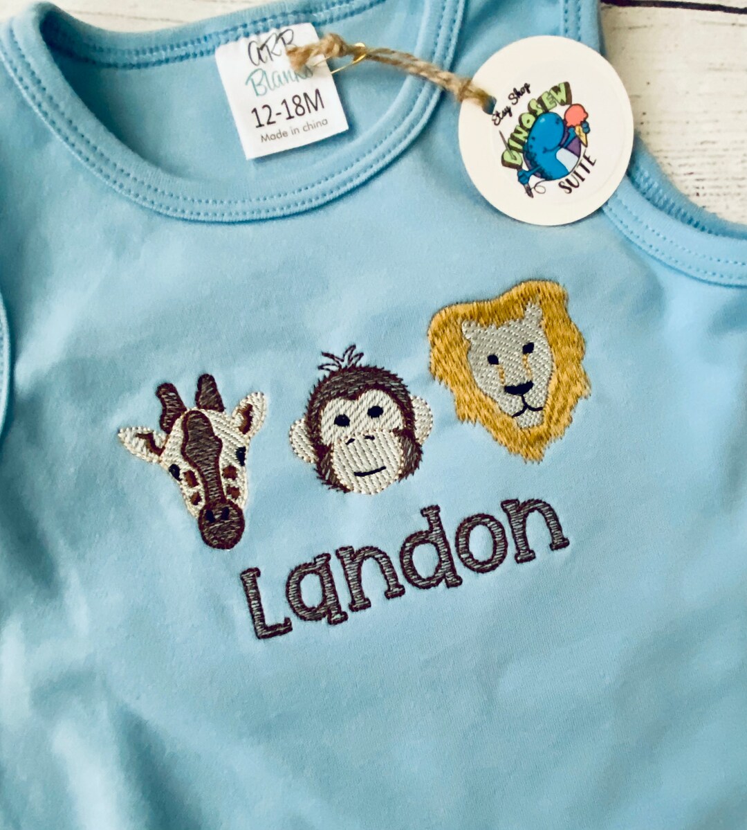 Embroidered Zoo Shirt, Custom Zoo Animals Romper,personalized Animal ...