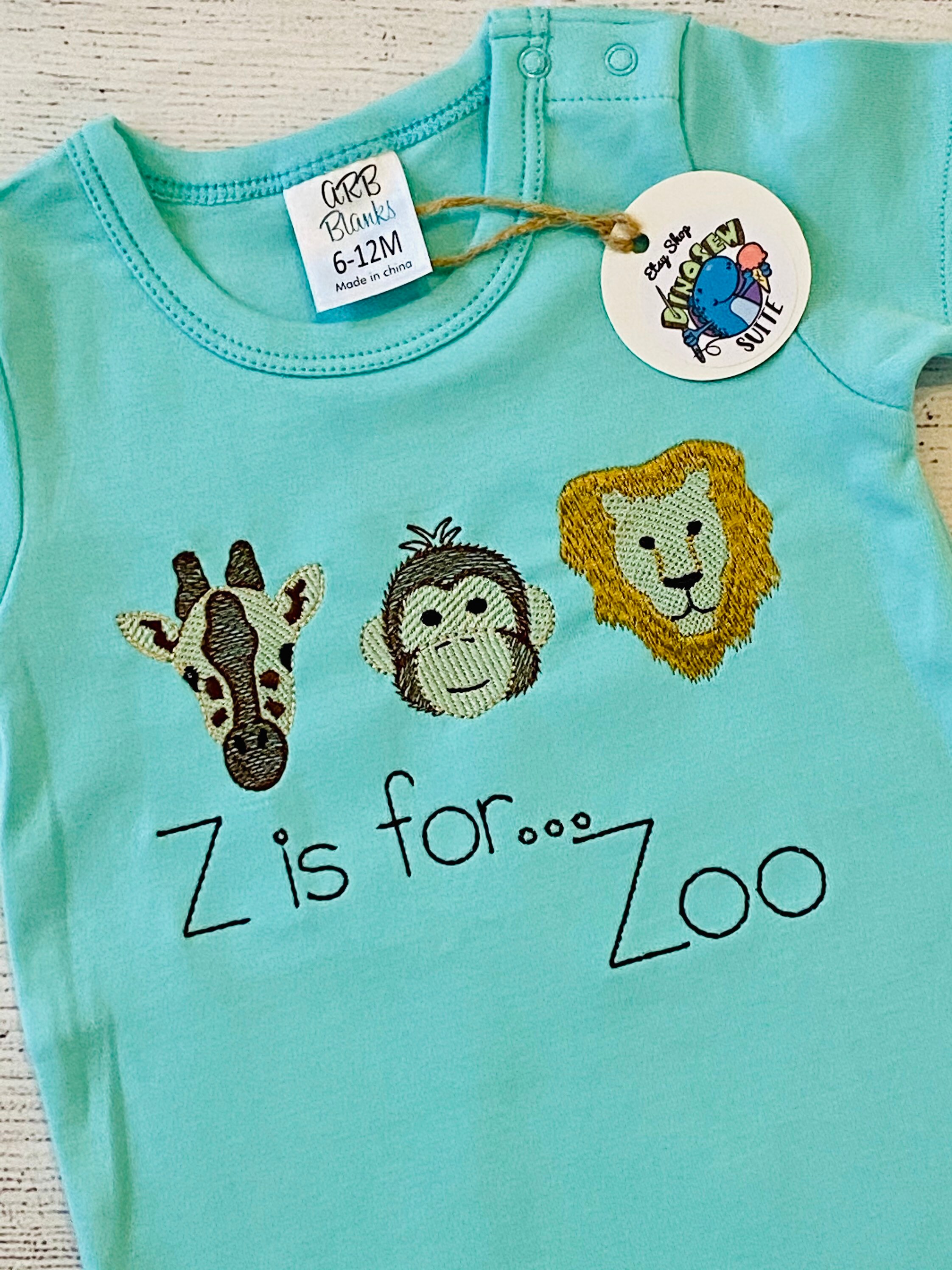 Embroidered Zoo Shirt Custom Zoo Animals Romperpersonalized - Etsy