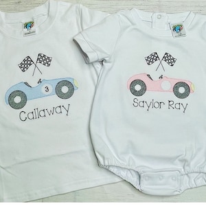 Embroidered Race Car Shirt,toddler Car Outfit,personalized Racing ...