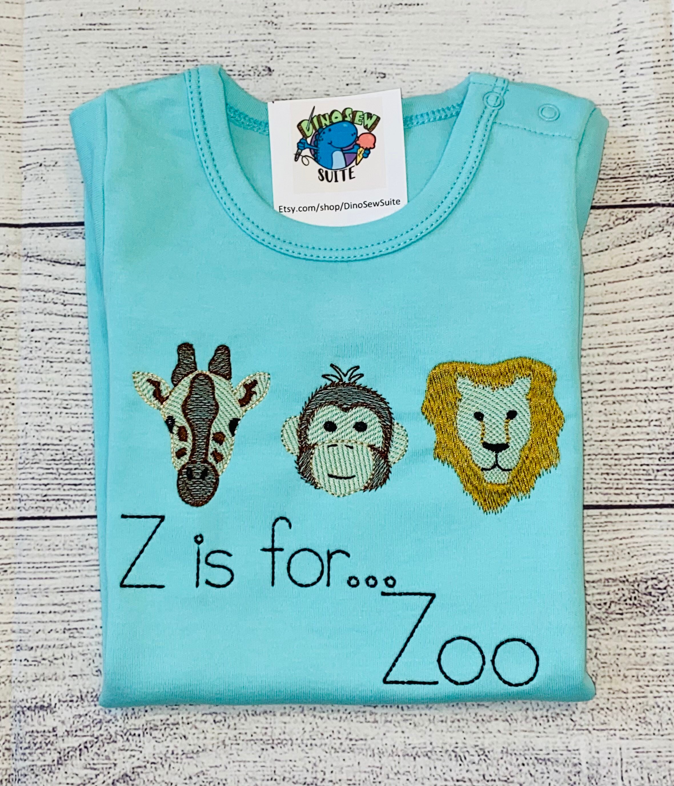 Embroidered Zoo shirt Custom Zoo animals romperPersonalized | Etsy