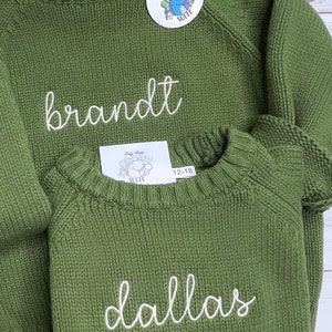 Embroidered Toddler Chunky Sweater,embroidered Name Sweater,toddler ...