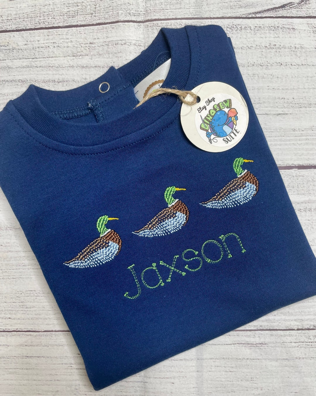 Embroidered Duck Shirt,custom Duck Hunt Romper, Personalized Hunting ...