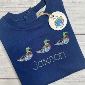 Embroidered Duck Shirt,custom Duck Hunt Romper, Personalized Hunting ...