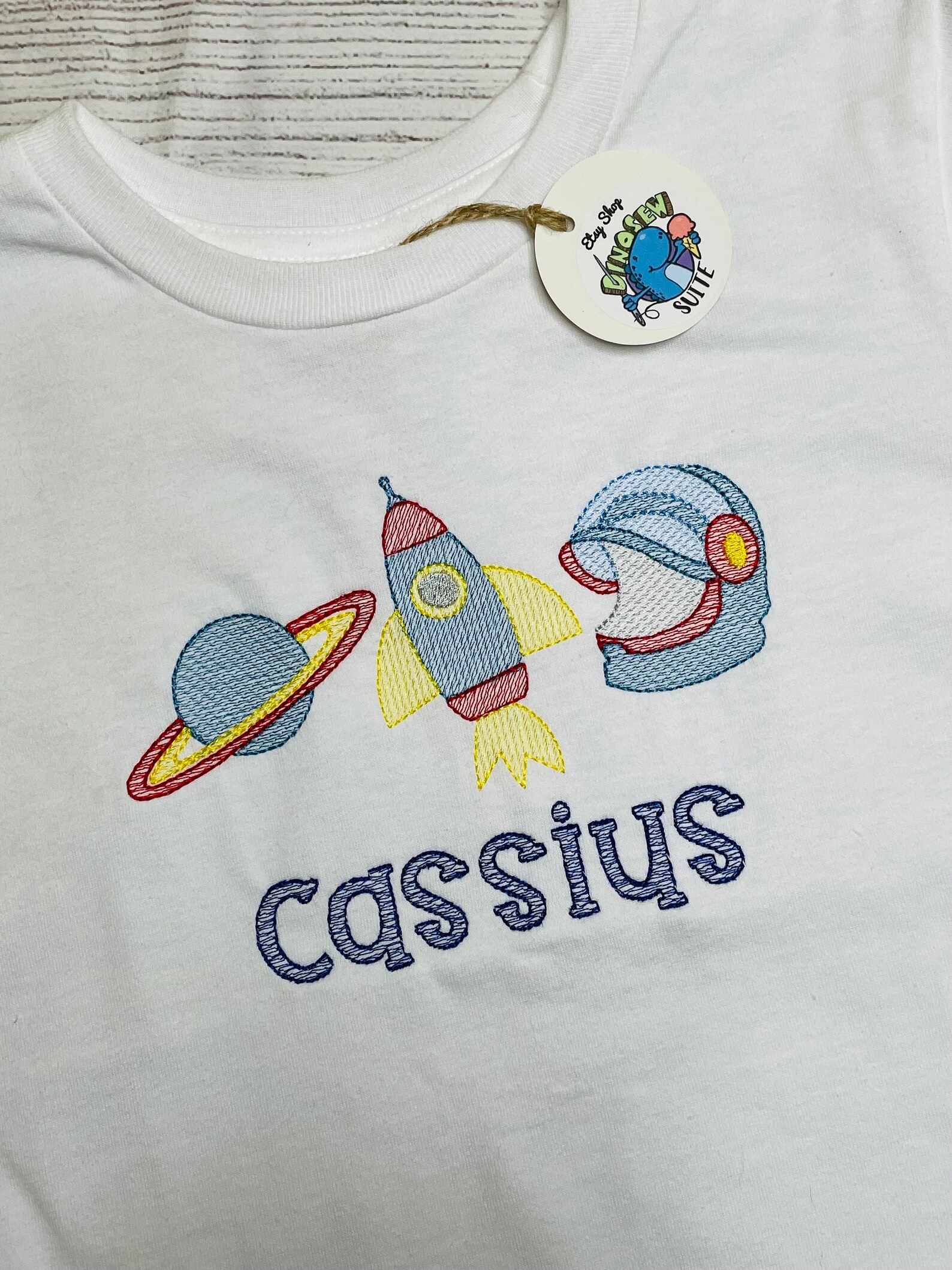 Embroidered Space Shirt,custom Rocket Ship Bubble Shirt,personalized ...