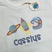 Embroidered Space Shirt,custom Rocket Ship Bubble Shirt,personalized ...