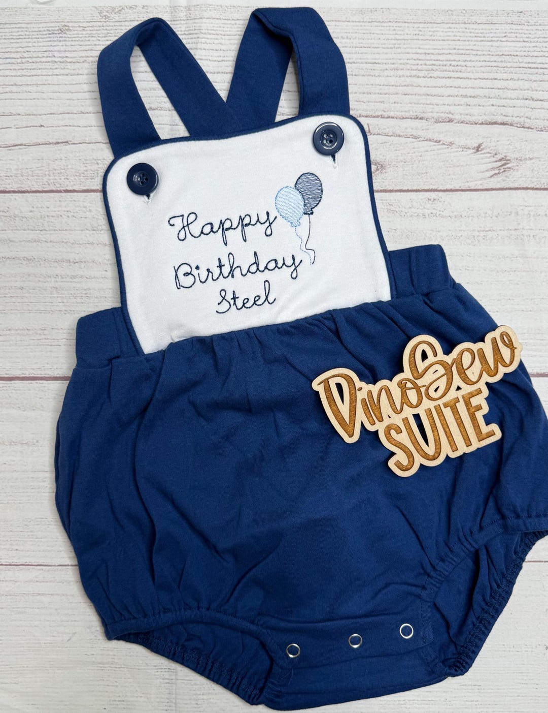 Embroidered Happy Birthday Sunsuit,birthday Bubble,baby Boy Birthday ...