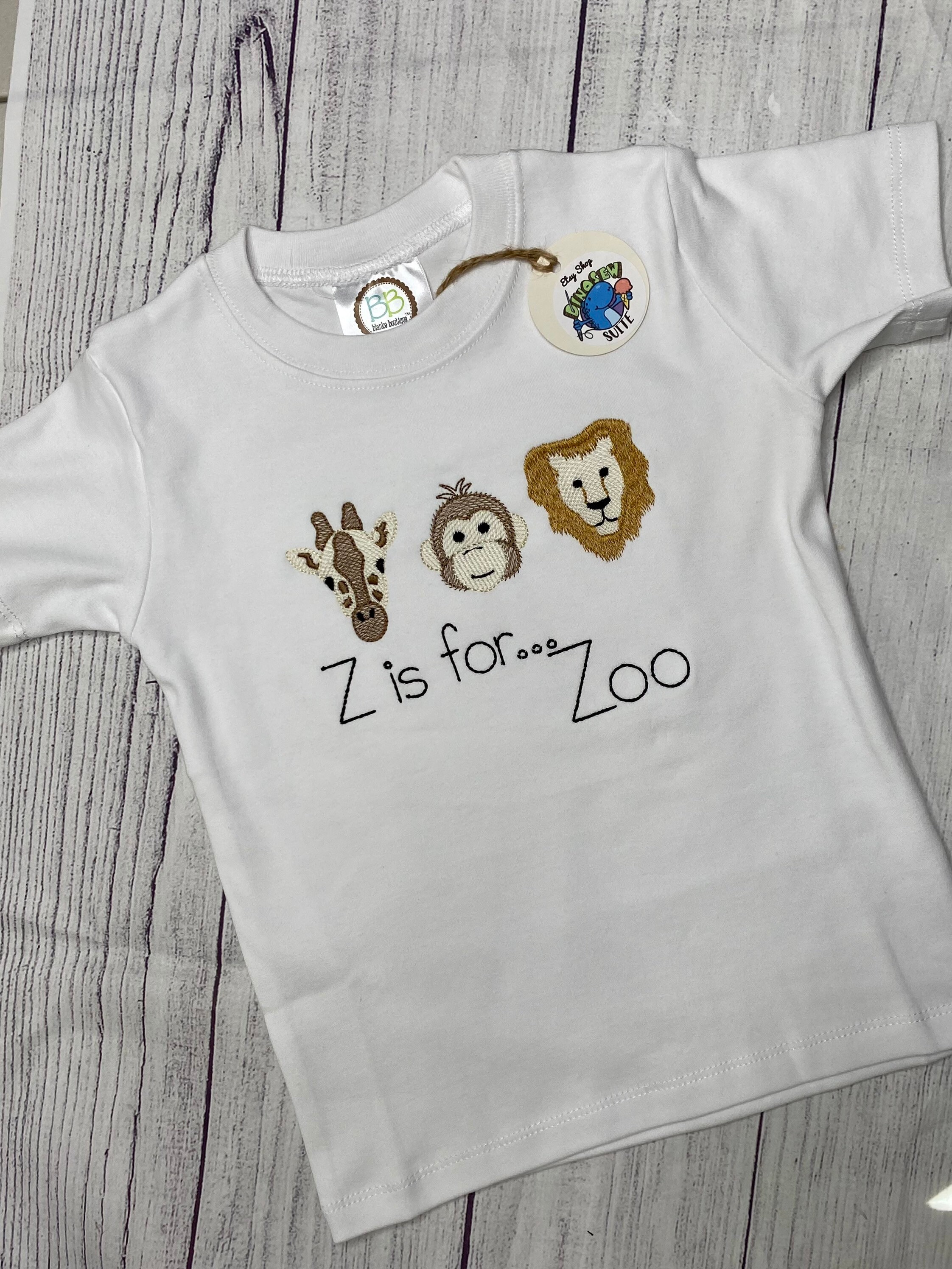 Embroidered Zoo Shirt Custom Zoo Animals Romperpersonalized - Etsy