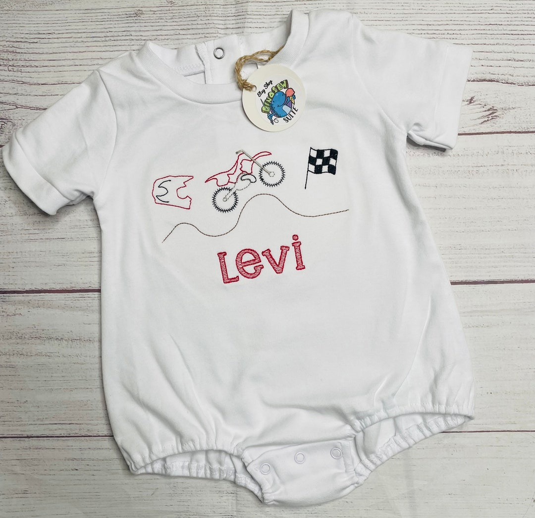 Embroidered Racing Dirt Bike Motorcycle Shirt,toddler Bike Outfit ...