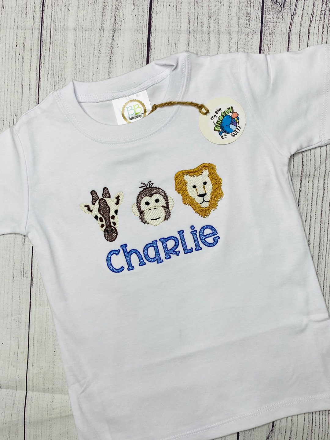 Embroidered Zoo Shirt, Custom Zoo Animals Romper,personalized Animal ...