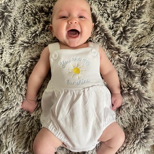 Embroidered You Are My Sunshine Sunsuit,you Are My Sunshine Bubble,baby ...
