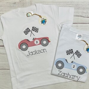 Embroidered Race Car Shirt,toddler Car Outfit,personalized Racing ...