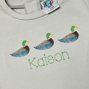 Embroidered Duck Shirt,custom Duck Hunt Romper, Personalized Hunting ...