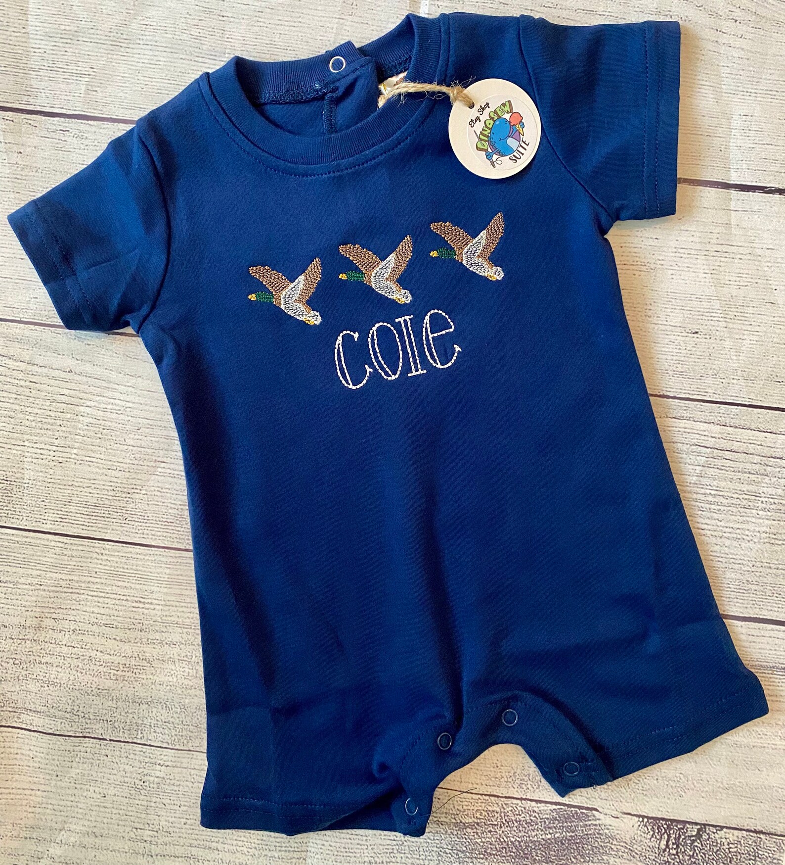 Embroidered Duck Shirt, Custom Duck Hunt Romper, Personalized Hunting ...