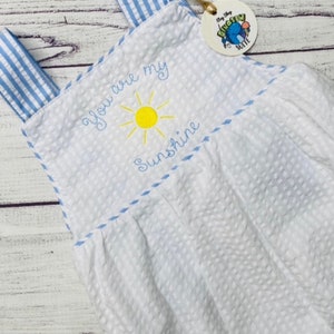 Embroidered You Are My Sunshine Sunsuit,you Are My Sunshine Bubble,baby ...