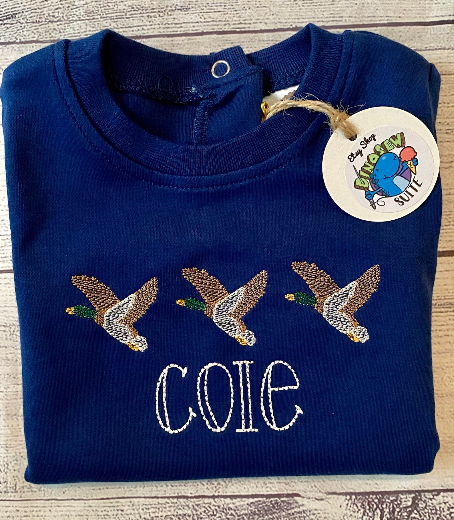 Embroidered Duck Shirt, Custom Duck Hunt Romper, Personalized Hunting ...