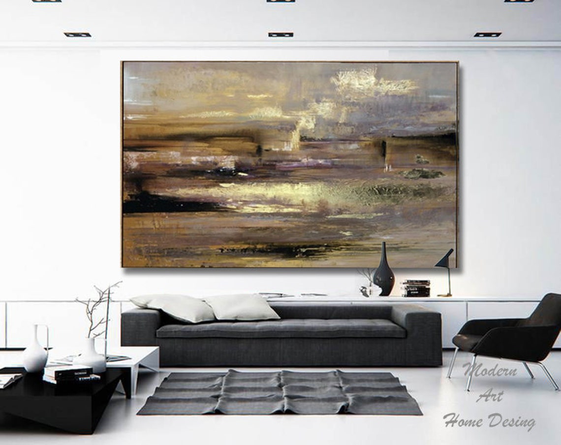 Abstract Gold Leaf Painting Original Large Landscape Modern - Etsy
