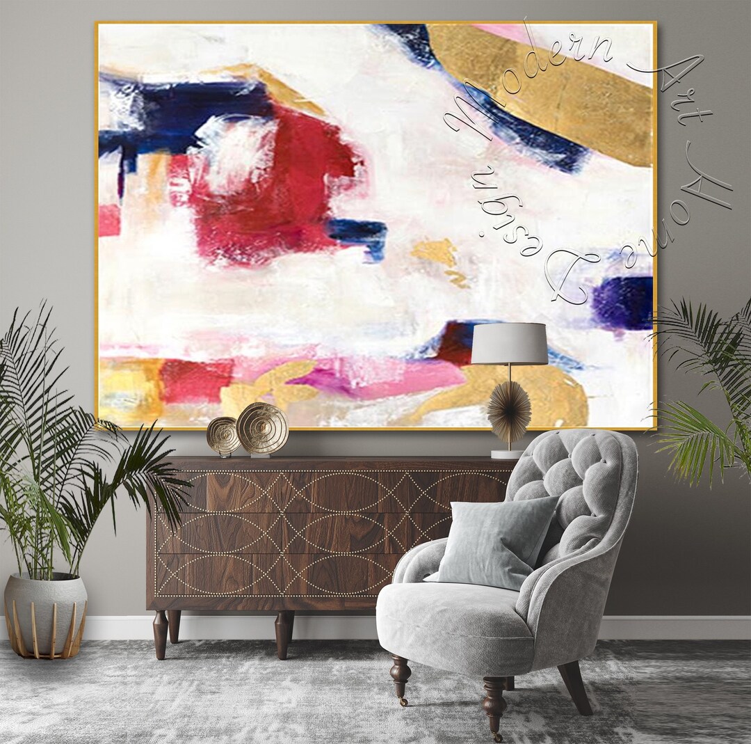 Extra Large Abstract Canvas Painting: Gold Leaf Modern Art - Etsy