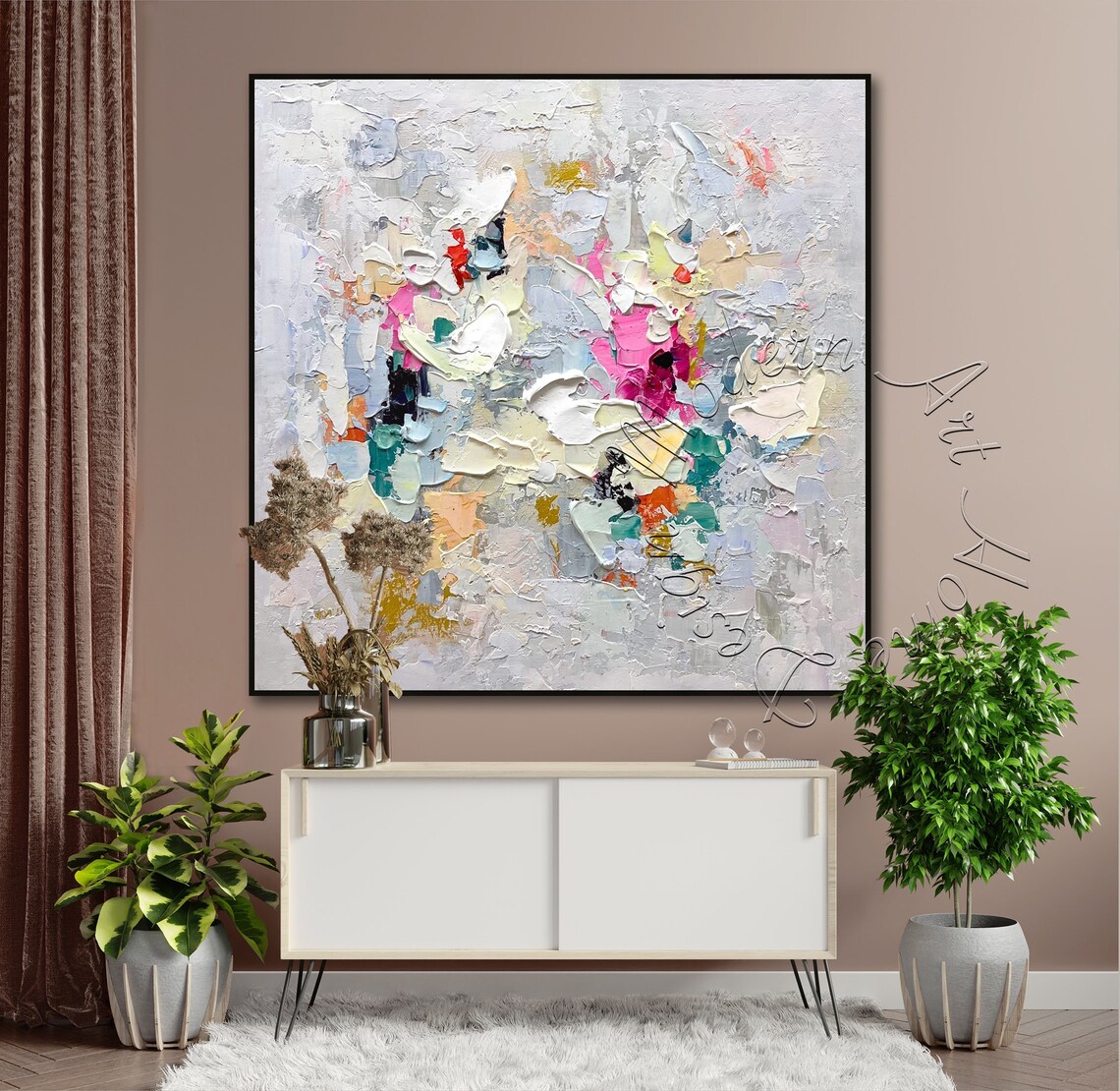 Large Abstract Painting Original Framed Colorful Modern - Etsy