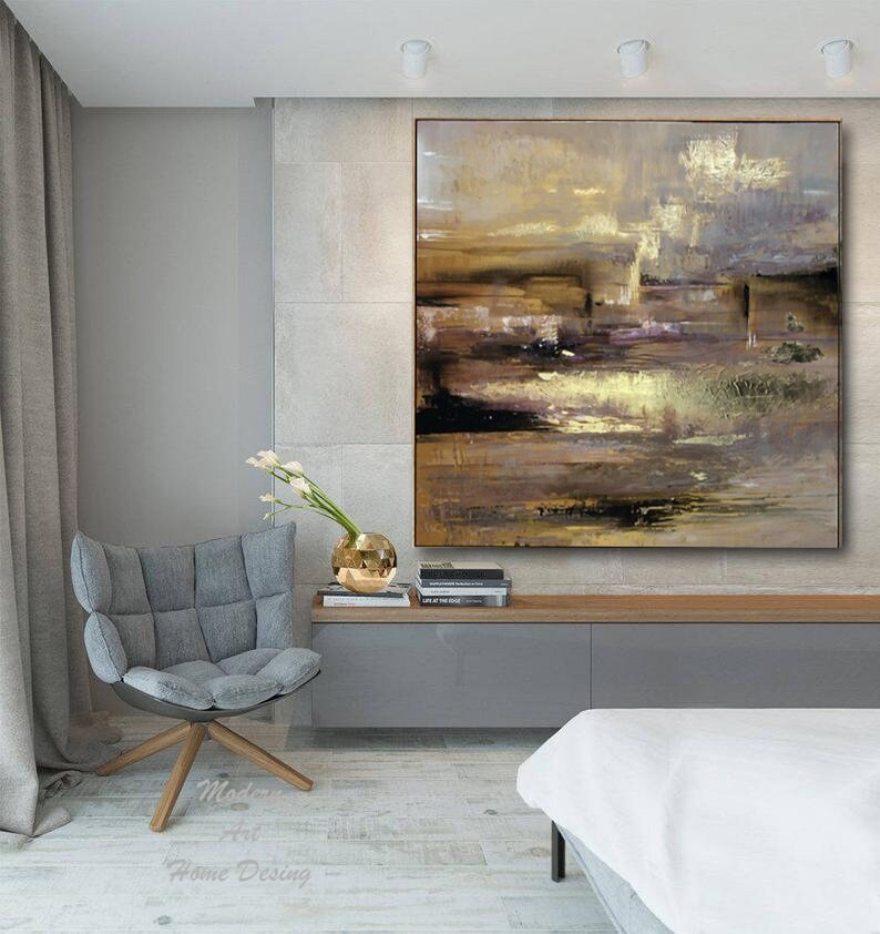 Abstract Gold Leaf Painting Original Large Landscape Modern - Etsy
