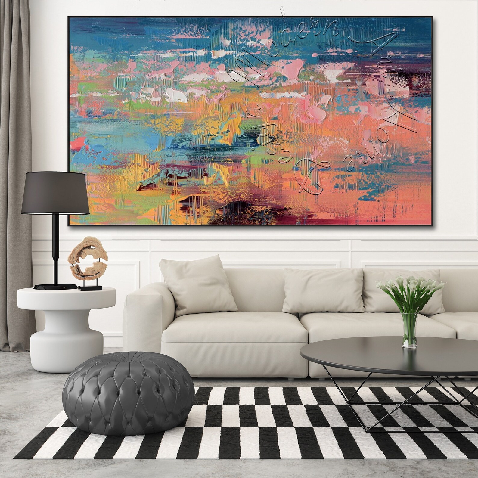 Large Abstract Wall Art Original Painting Framed Textured Abstract ...