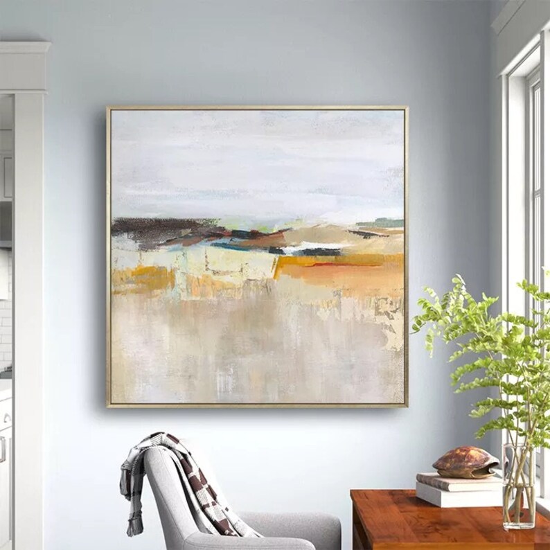 Large Abstract Canvas Painting: Hand-painted Modern Wall Art - Etsy