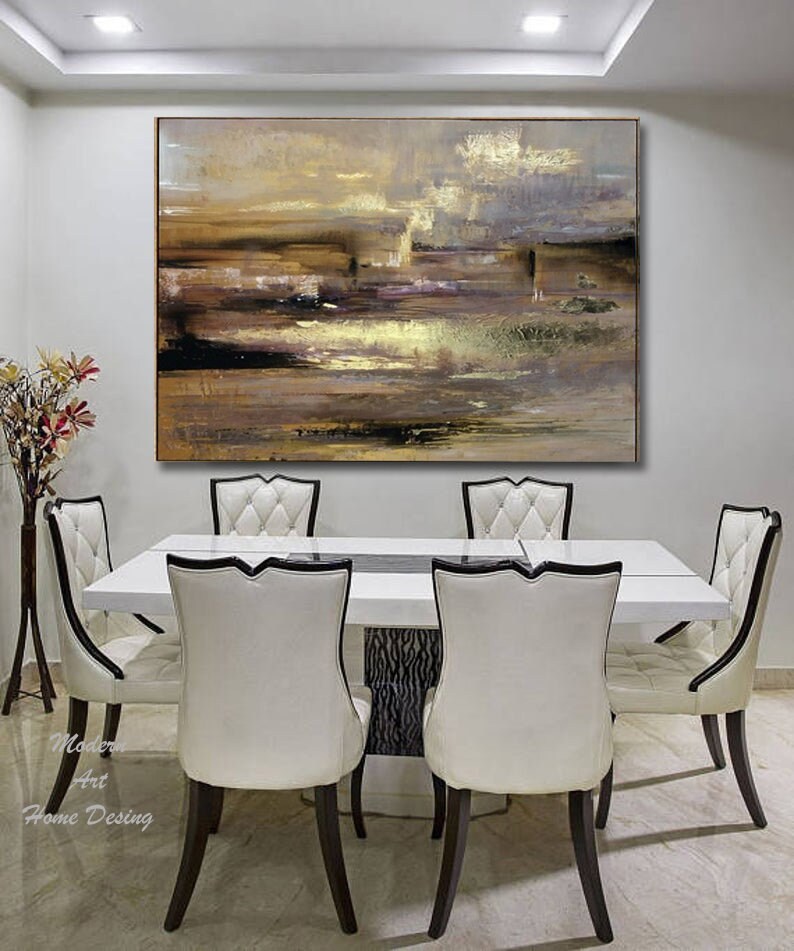 Abstract Gold Leaf Painting Original Large Landscape Modern - Etsy