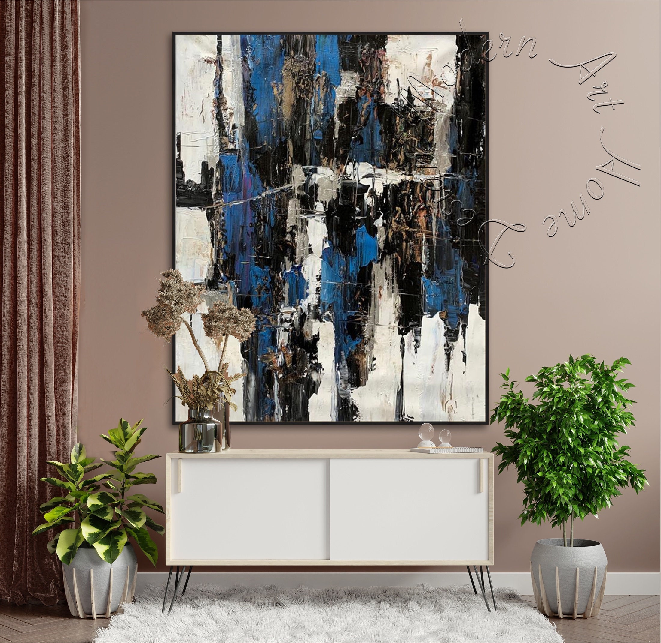 Textured Abstract Extra Large Painting Original Framed Canvas - Etsy
