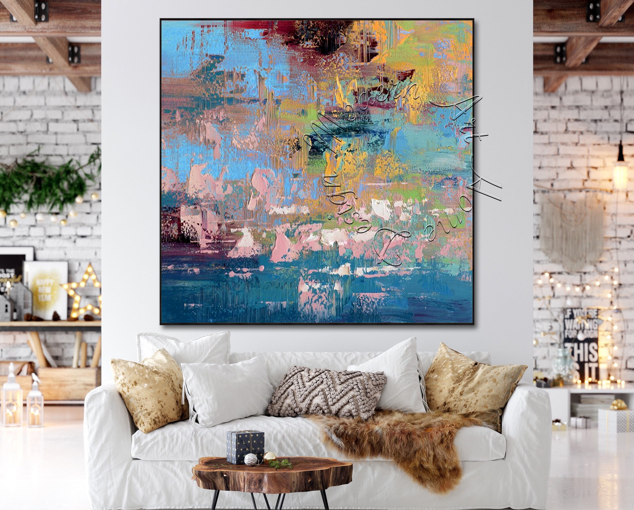 Large Abstract Wall Art Original Painting Framed Textured Abstract ...