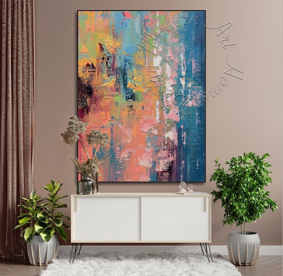 Large Abstract Wall Art Original Painting Framed Textured | Etsy