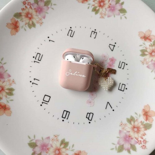 Floral Name Personalized Custom Airpods Case With Keychain for | Etsy