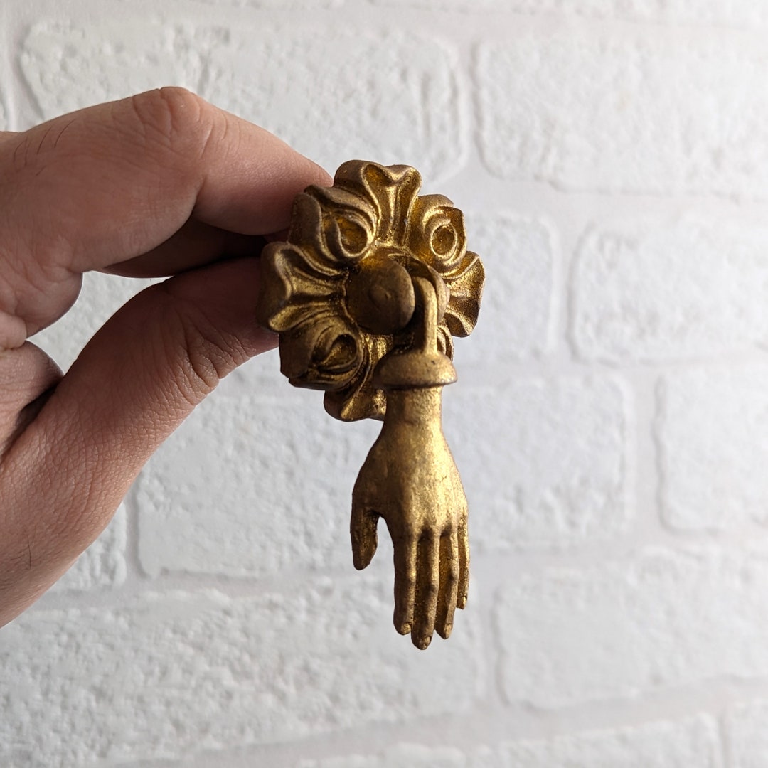 Single Gold Hands Vintage Gold Door Knobs Cabinet Cupboard - Etsy UK