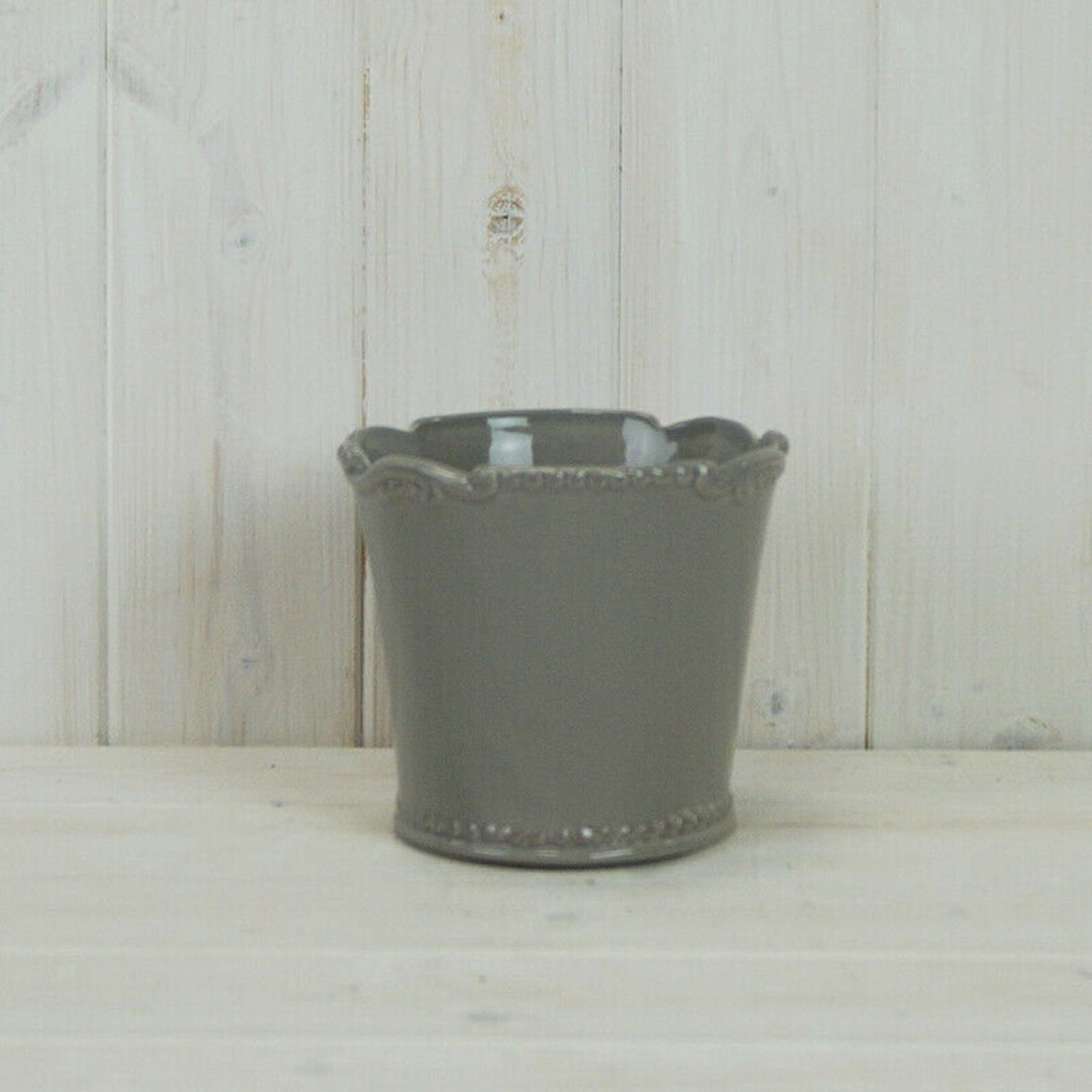 Vintage Grey Plain Ceramic Plant Pot Decorative Indoor Planter - Etsy UK