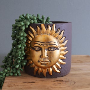 Sun Moon Plant Pot Planters Gold Silver Celestial Decor Pot - Etsy