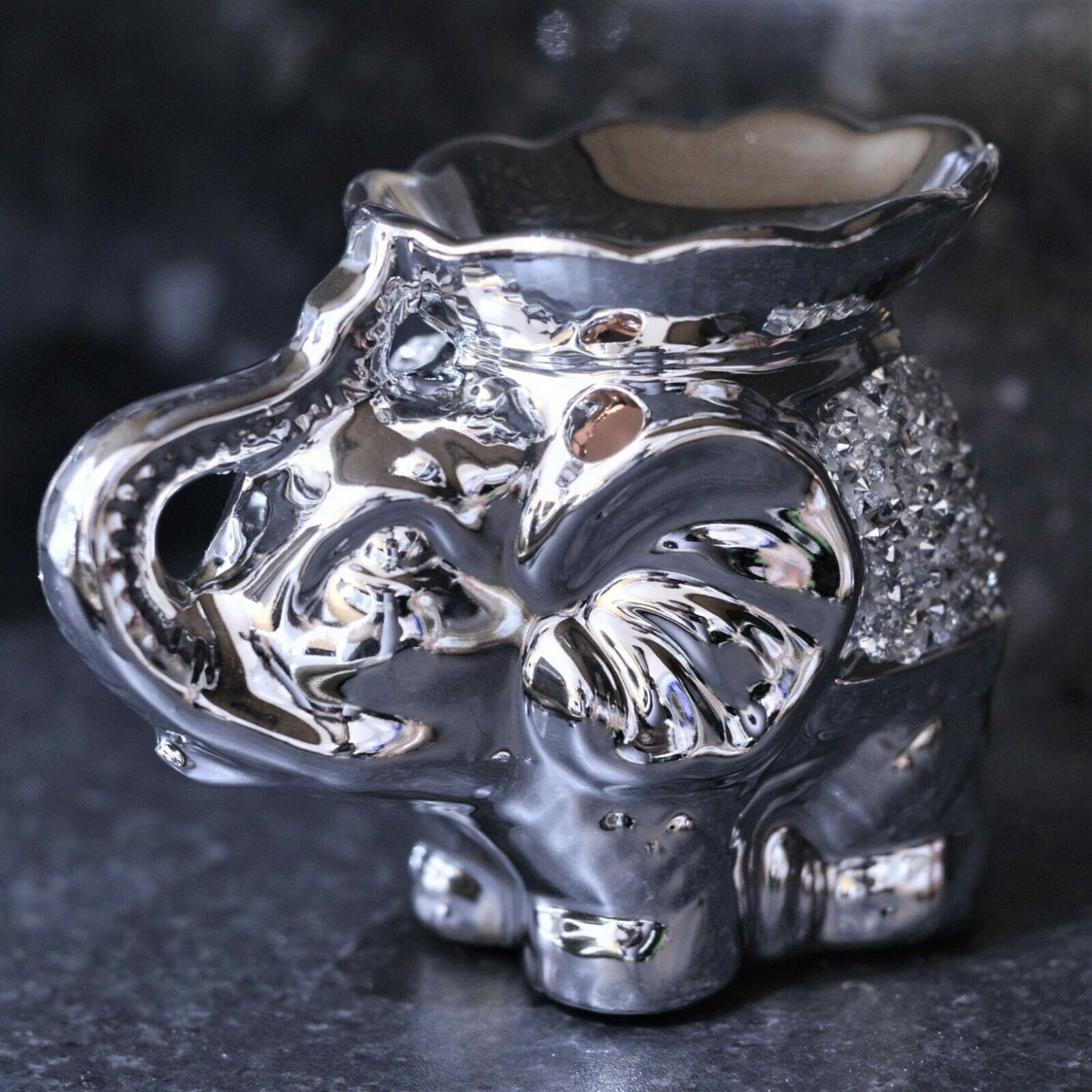 Silver Diamante Elephant Wax Melt Oil Burner Tea Light Candle - Etsy