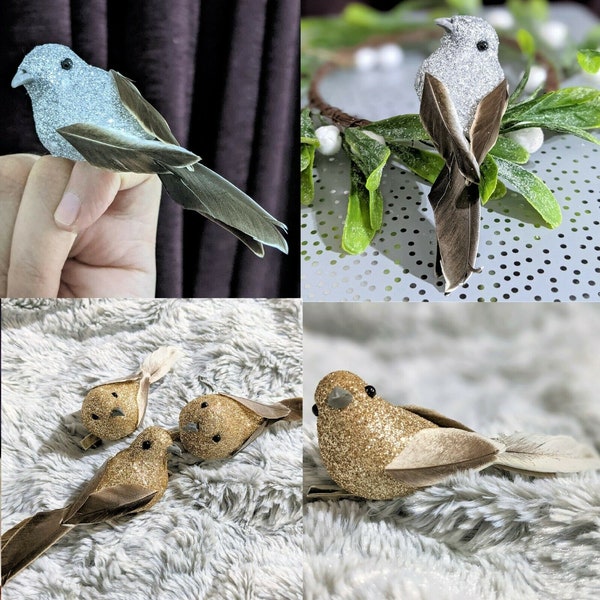 Silver Glitter Bird - Etsy