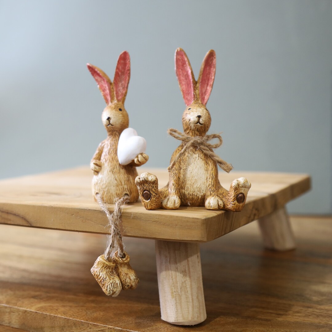 Shelf Sitting Easter Rabbits Hare Home Decor Hanging Legs - Etsy