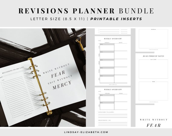Revisions Planner for Writers Letter Size Printable PDF - Etsy